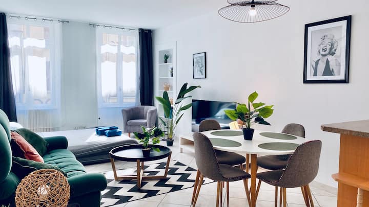 Le 3, 42m2, Centre, Wifi, Linge, Serviettes - Nantua