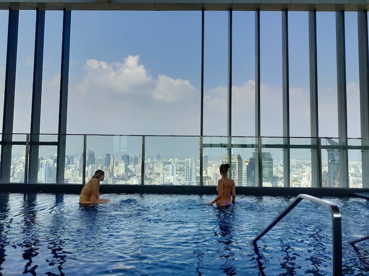 Rooftop Pool Gym Luxury Onebr Cozy Mirror Near Bts - Bangkok