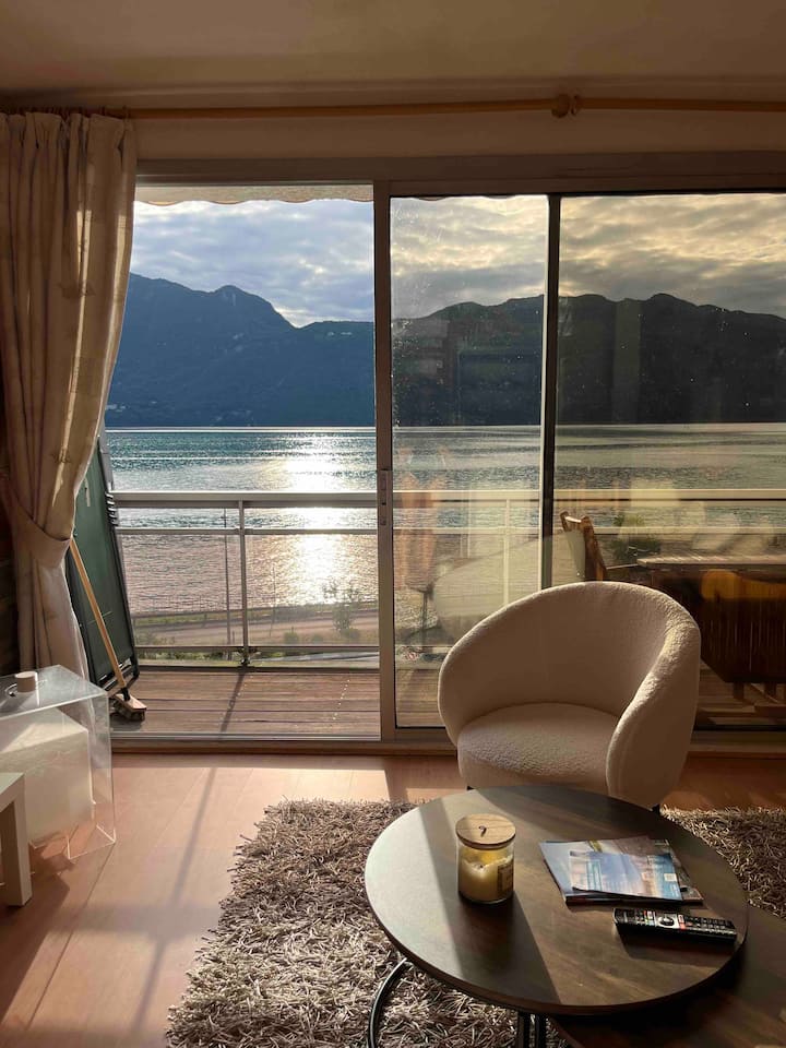 Vue Lac Et Montagne. Vidéo Projecteur. - Aix-les-Bains