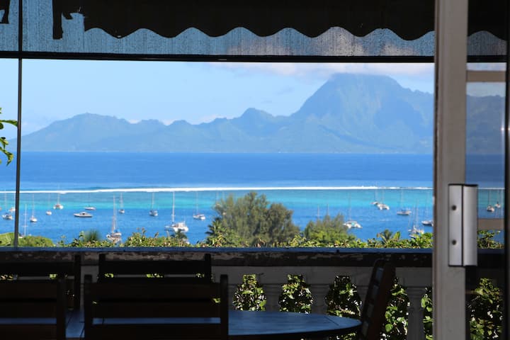 Maison Zen Avec Vue Face Moorea - Tahiti