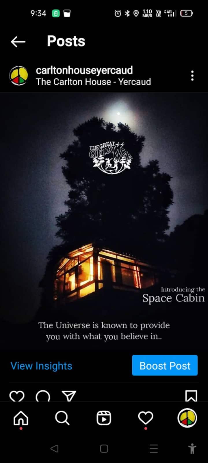 Space Cabin Treehouse For Nature Lovers @Carlton - Yercaud