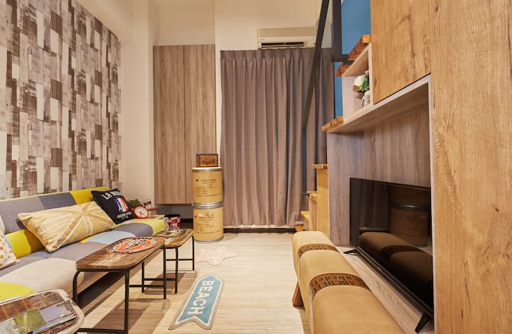 Mermaid 頂級套房 3minsximenmrt 西門町自然海灘風 - 板橋區