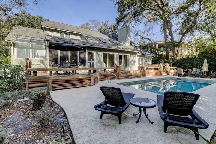 Beautiful House, Private Pool & Steps From Beach! - Hilton Head Island, SC