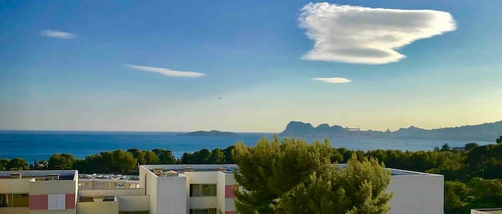 Studio Au Calme Vue Mer à 5 Min Des Plages - La Ciotat