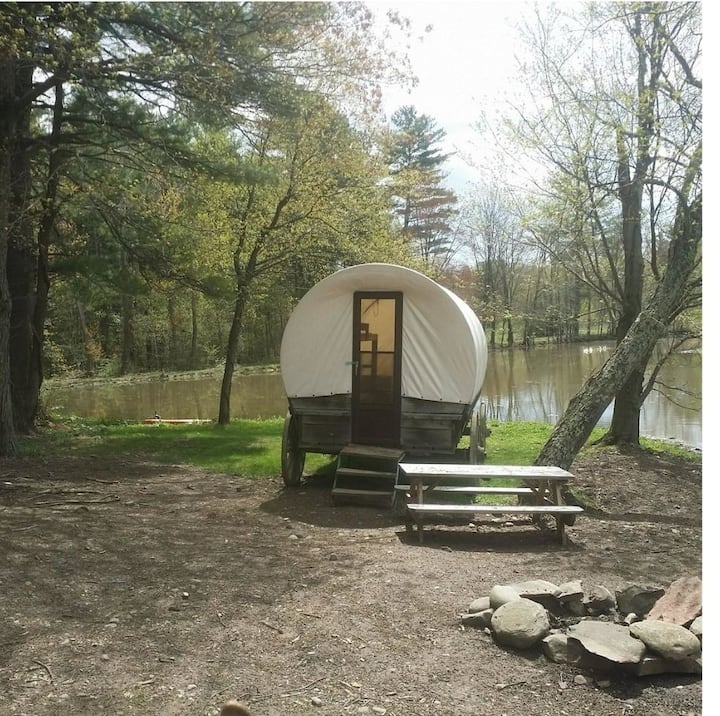 Covered Wagon Camping On A Horse Ranch - Catskill, NY