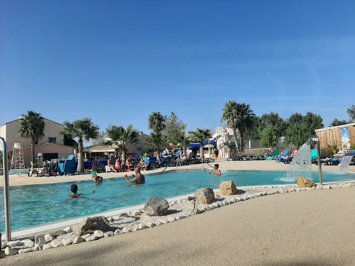 Mobil Home 6/8 Pers 3ch Camping 4* Valras - Valras-Plage