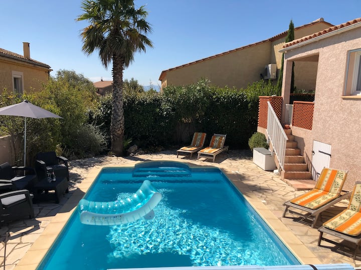 **Holiday Villa With Private Heated Pool & Aircon. - Leucate