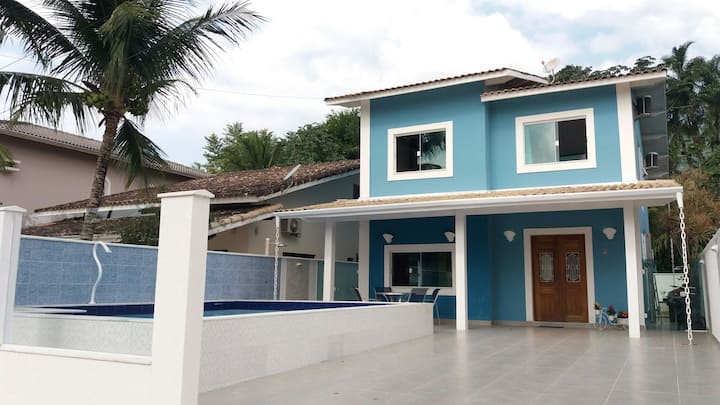 Casa Para 10 Pessoas Com Piscina E Cond Fechado - Caraguatatuba