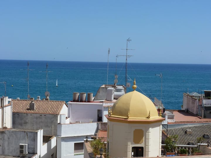 Beautiful Charming Traditional House On The Coast Of Barcelona: Sea View. Free Wifi, A/c - Calella