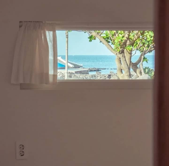 (바깥채)제주동쪽 바다 뷰, 침실1개,서브룸1개,잔디마당(최대3인) - Jeju-si