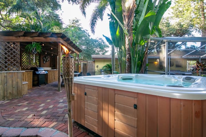 Hideaway House Boho Retreat Pool Spa Siesta 3.5m - サラソータ, FL