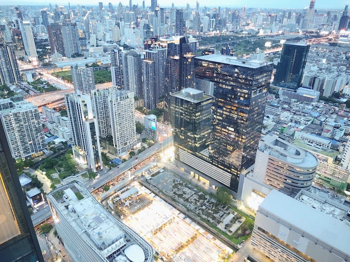 曼谷市中心Rama9豪华高层城市景观公寓近火车夜市暹罗广场asoke通罗摩天轮夜市2 - Bangkok