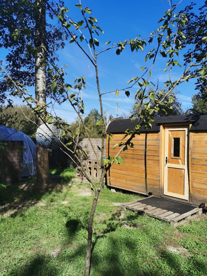 Atypique Chalet Camping Bus Avec Spa Sous Bulle - Romorantin-Lanthenay