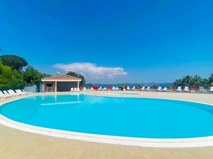 2p R Standing Domaine Bellevue Piscine Tennis Clim - Mandelieu-la-Napoule