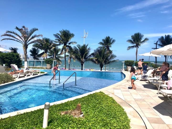 Apartamento Frente A La Playa De Asturias Con Piscina Con Vistas Al Mar. - Santos, Brasil
