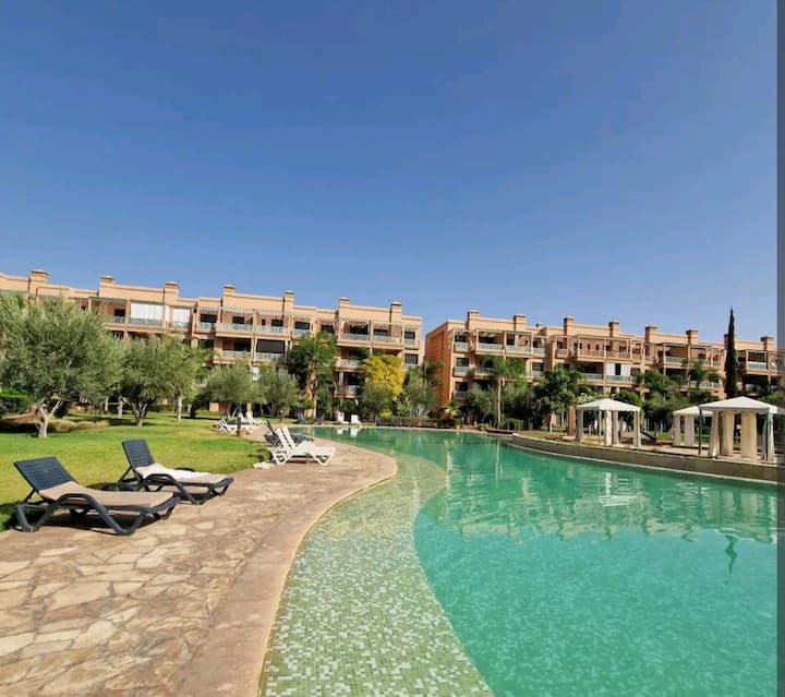 Appartement Rez De Jardin Accès Direct Piscine - Marrakesh