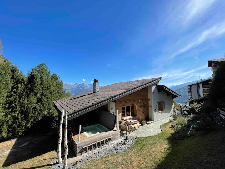 Nendaz Chalet 9 Pers Avec Jacuzzi Et Sauna Et Vue - Nendaz