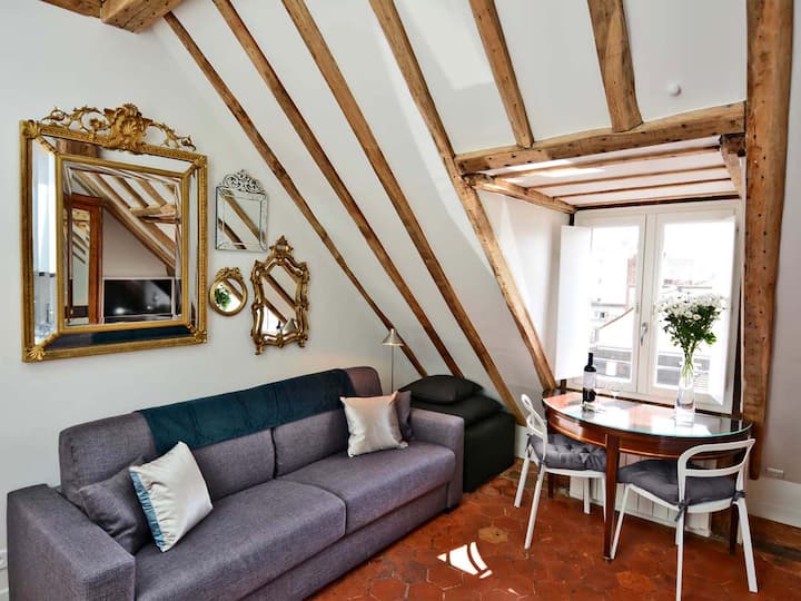 Le Marais, Top Floor, Elevator, View, Washer&dryer - Paris