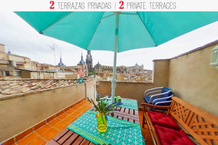 Casa Catedral 2, áTico, 2 Terrazas, 1 Min Catedral - Toledo