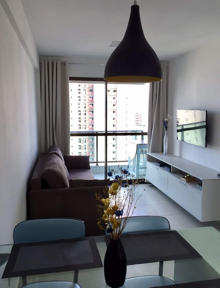 Apt Mobiliado 2/4 - Furnished Flat 2 Bed - Boa Viagem