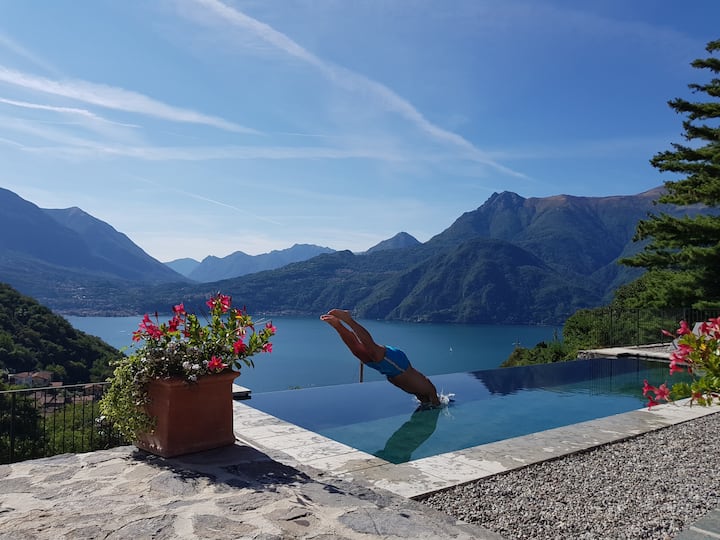 Villa Silvi Luxury Hot Tube Sauna Pool Lake View - Bellano