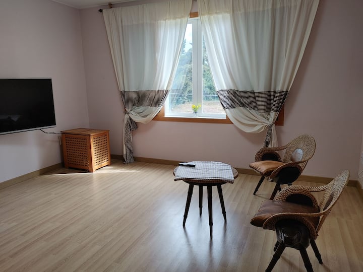 공항과 도심에서 가깝지만  조용하고 햇살좋은 단독주택2층

16평의 1.5룸 - Jeju-si