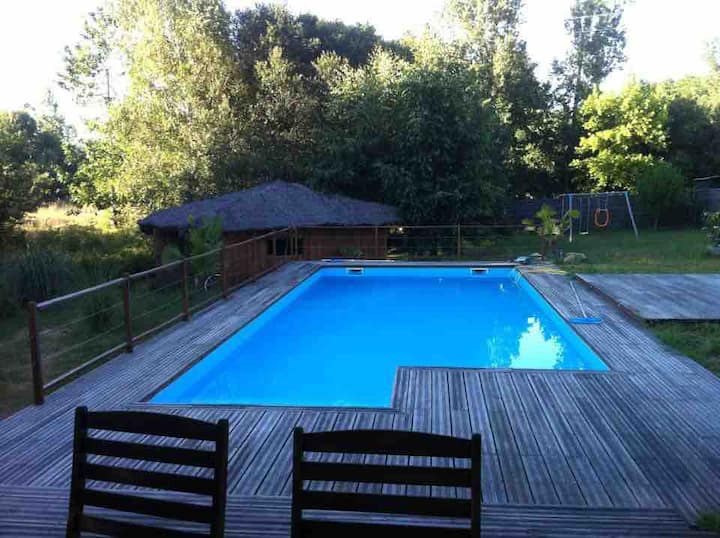 Chambre Jaune Cosy Proche Bassin. Piscine, Jardin - Mios
