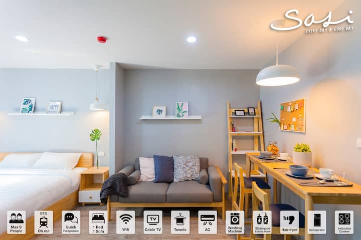 Sasi01 : 1 Br, Onnut Bts, Fast Wifi中文 Pool View - Thailand