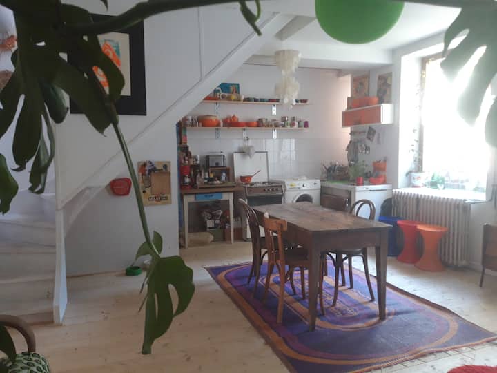 Chambre Double Avec Canapé Lit Jardin Avec Parking - Roche-la-Molière