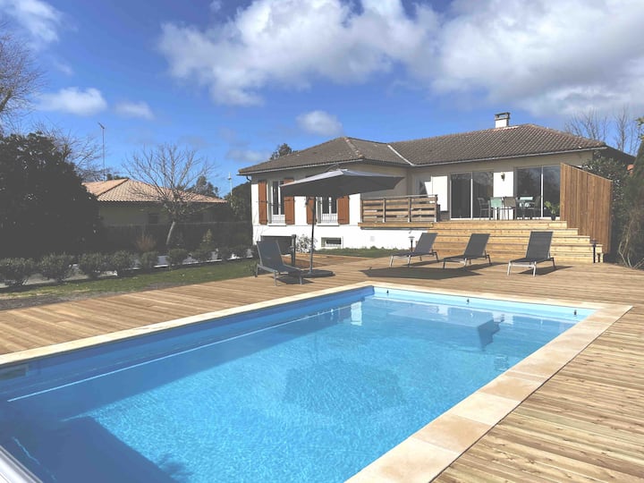 Maison 8/10 Pers Plein Centre-ville Avec Piscine - Biscarrosse