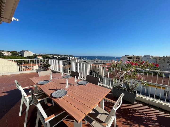 Roof Top Vue Mer Plein Cœur De Juan - Antibes