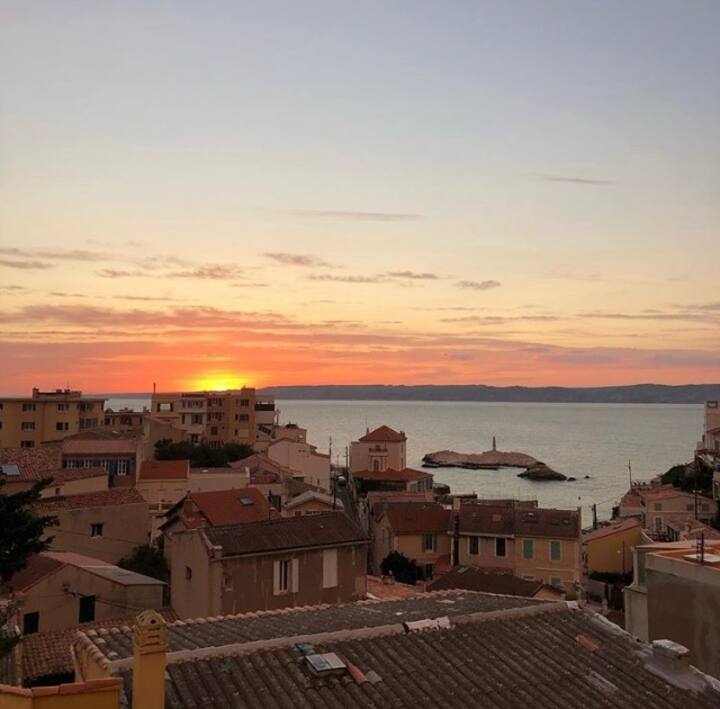 Maison Vue Mer La Mascotte De Malmousque Marseille - Marseille