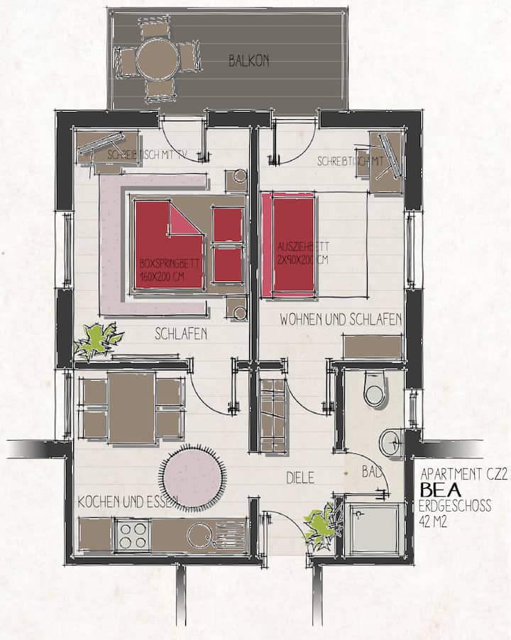 Apartement "Bea", Cz30, Nähe Schweriner Schloss - Schwerin
