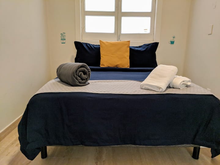 Private Bedroom With Queen Bed At Casa El Angel - Mexico City