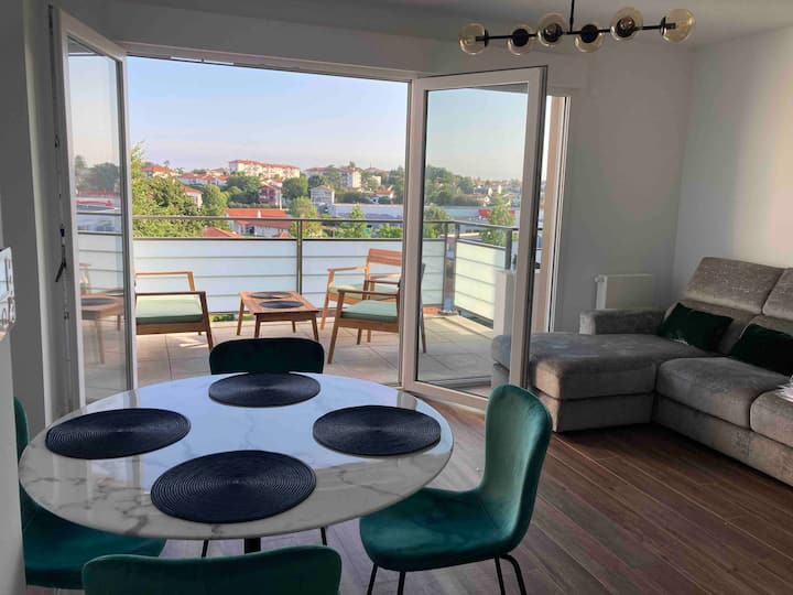 T2 Attique Parking Ss Sol(wifi,draps,serviettes) - Pays basque français