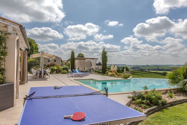 Vue Incroyable,  Plein Sud,  Climatisée, Au Calme - Jonzac