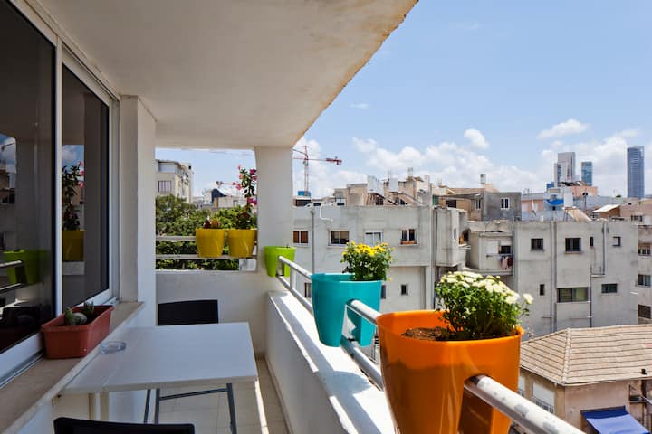 Allenby Studio Balcony Sea Sun View - Telavive