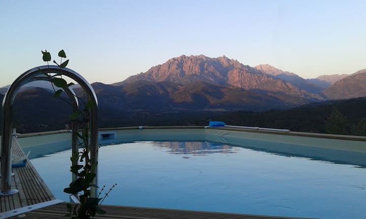 Villa Asphodèle– Piscine Semi-enterrée, Vue Vallée - Haute-Corse