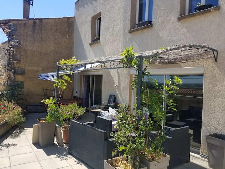 Charmante Maison Cœur Du Village Avec Vue - Castillon-du-Gard