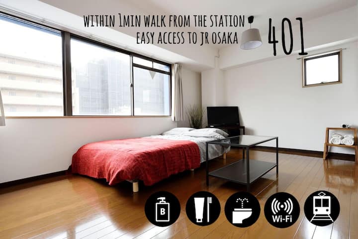 *401* 1min To Sta. Easy Access To Osaka Sta.【wifi】 - Kadoma