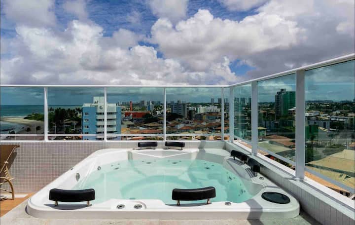 Vista Incrível + Jacuzzi | Flat Na Orla De Piatã - Salvador