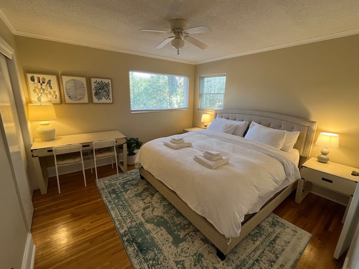 Master Bedroom With King Bed And Private Bathroom - Charlotte