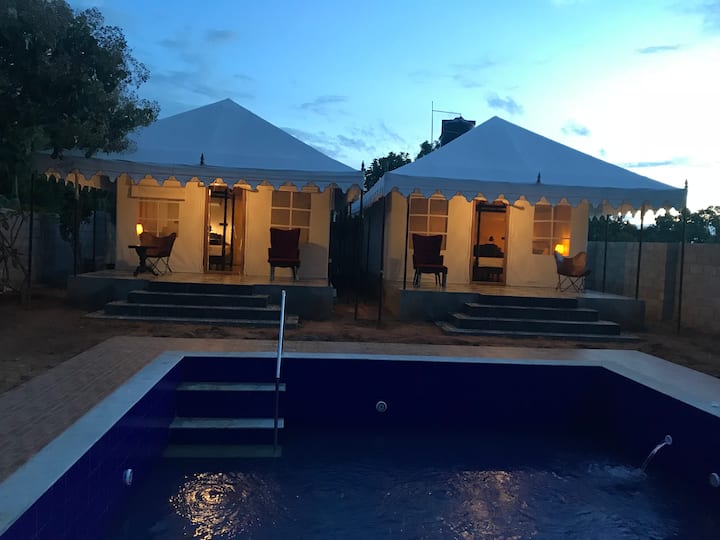 2 Luxury Tents Private Pool Villa - Hosur