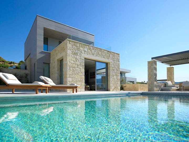 Minimalist Design 2 Bedroom Villa  Sea Views - Кисамос