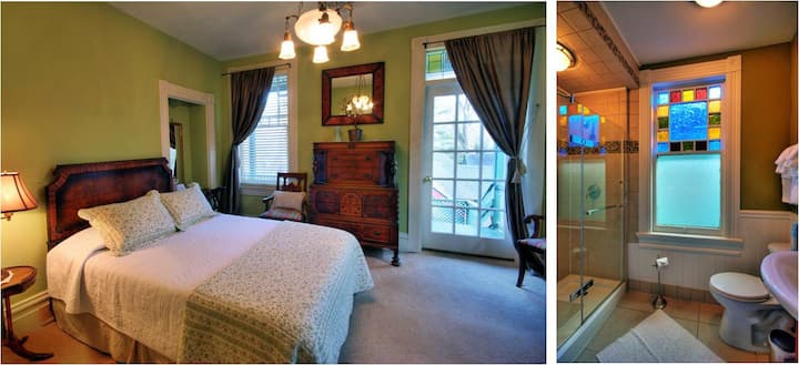 Vandiver's Stokes Room:  Porch Overlooking The Gardens And Walk-in Shower! - Havre de Grace, MD