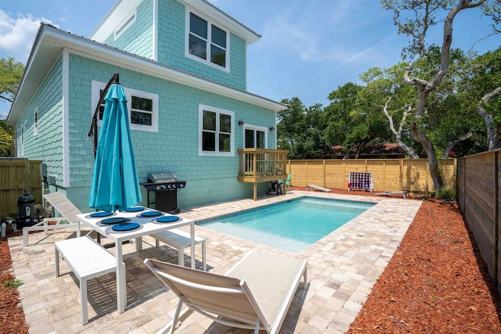 Heated Pool! New Lux 3bedroom, 2 King Master Suite - Vilano Beach, FL