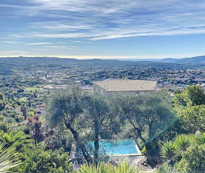 ☀️Maison Bourgeoise - Vue Mer Panoramique + Piscine - Grasse