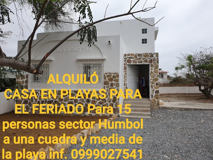 Se Alquila Casa  En Playas Sector Playa Del Humbol - Playas