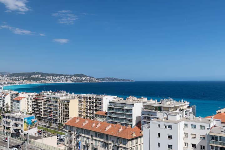 Vue Panoramique, à 2mn Plage, Tram, Supermarché - Nizza