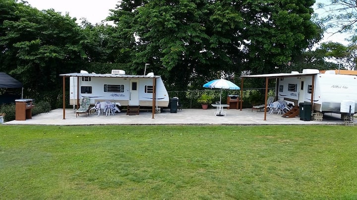 Beachfront RV Camper Trailer with Private Beach - Campers/RVs for Rent ...